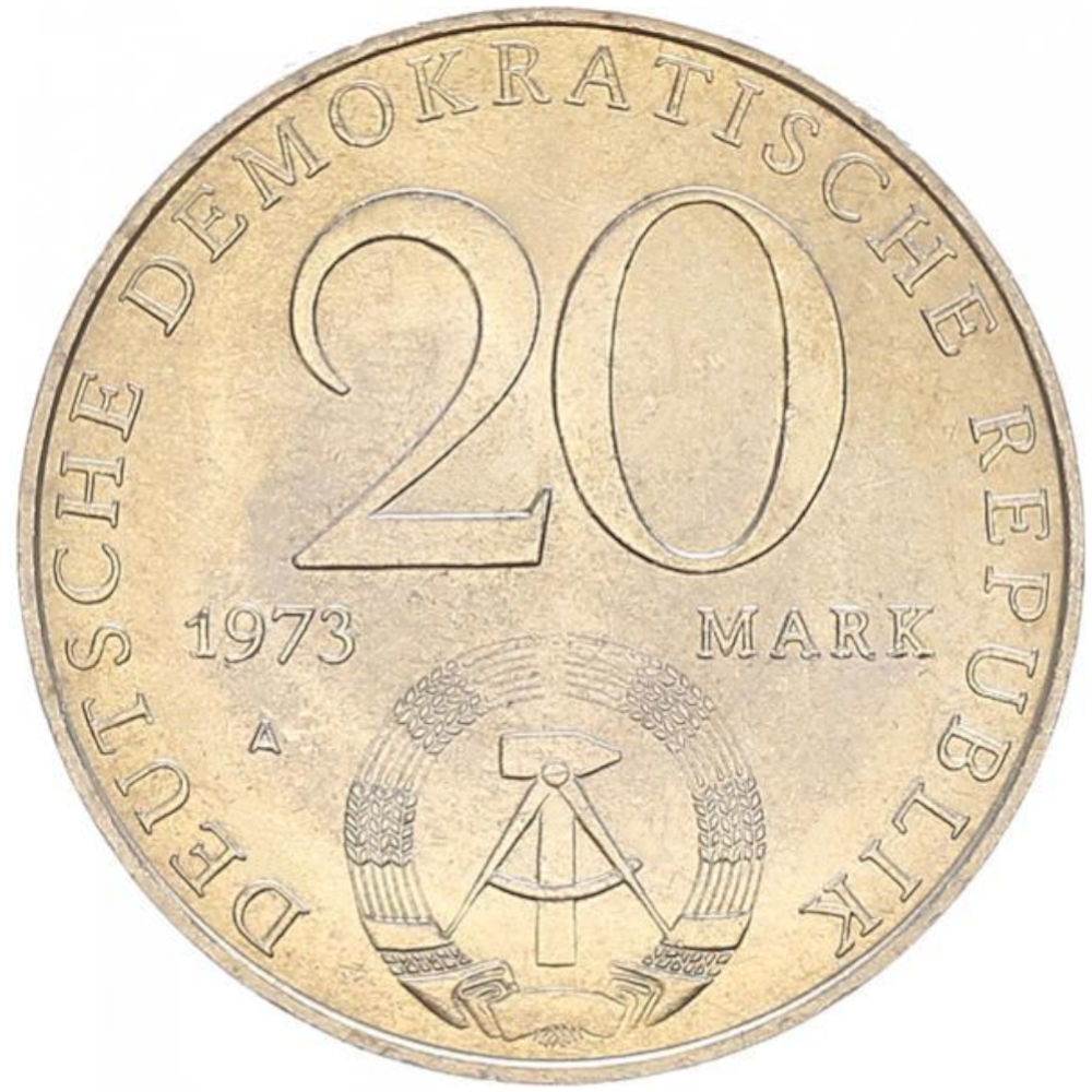 DDR 20 Mark Münze 1973 Otto Grotewohl J.1548